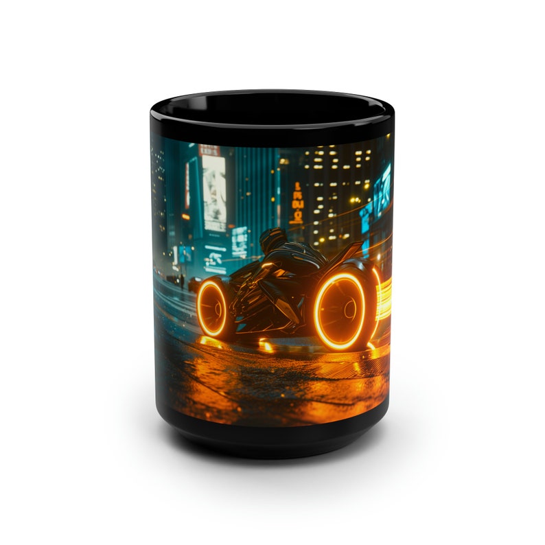 Tron Inspired off the Grid Black Mug, 15oz - Etsy