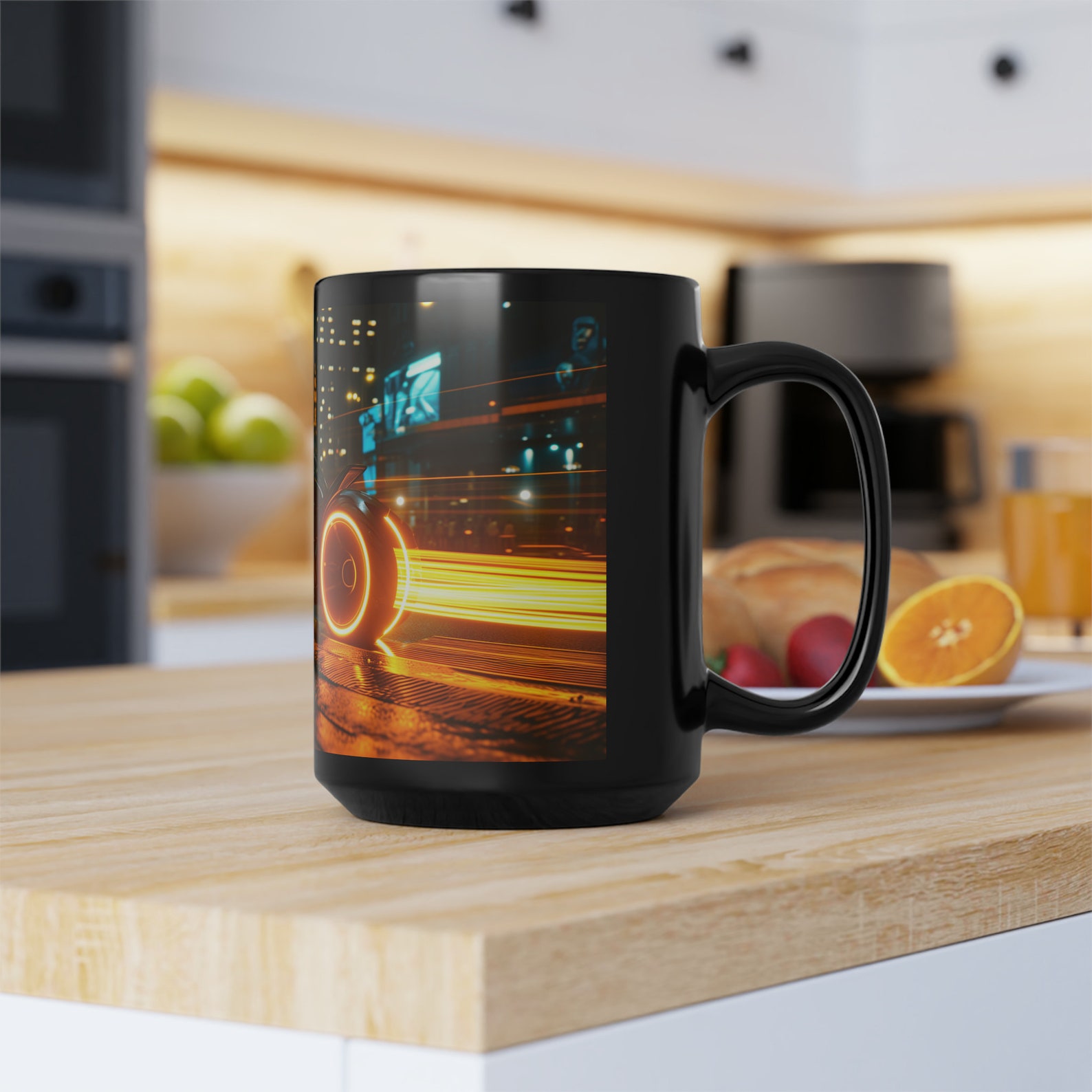 Tron Inspired off the Grid Black Mug, 15oz - Etsy