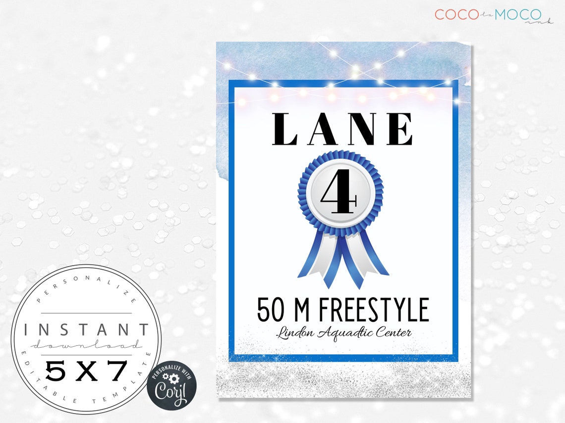 Swim Team Banquet Table Card Template Team Awards Night - Etsy