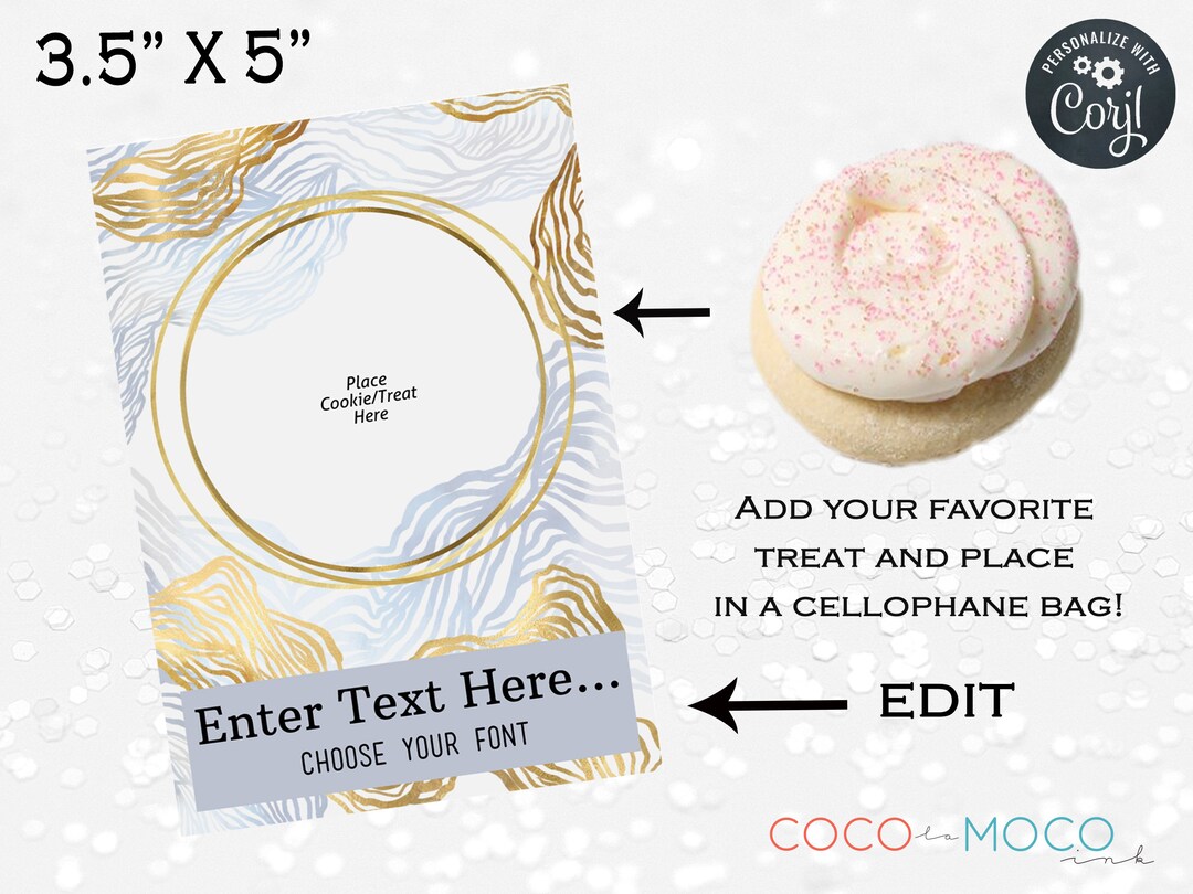 Editable Police Cookie Card Template Thank You for Coming Party Favor ...