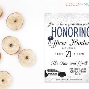 EDITABLE Sparkle Police Graduation Party Invitation Template - Etsy