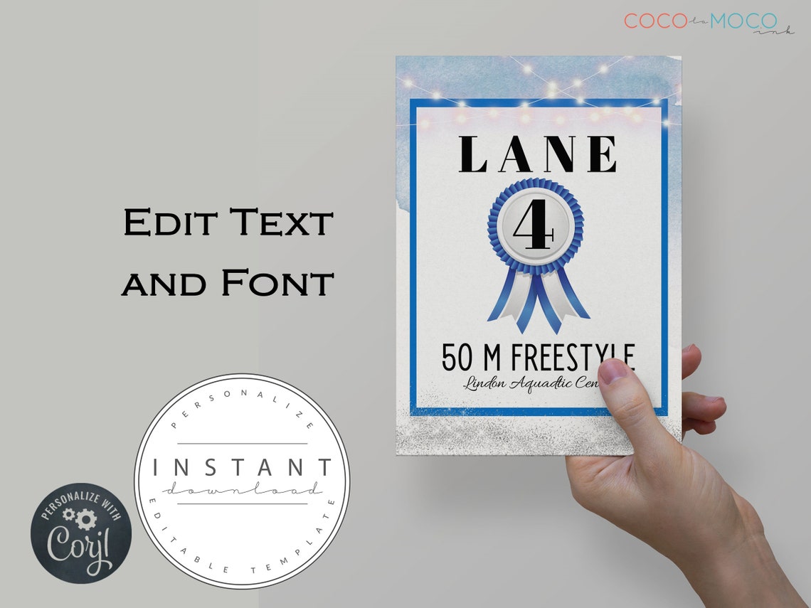 Swim Team Banquet Table Card Template Team Awards Night - Etsy