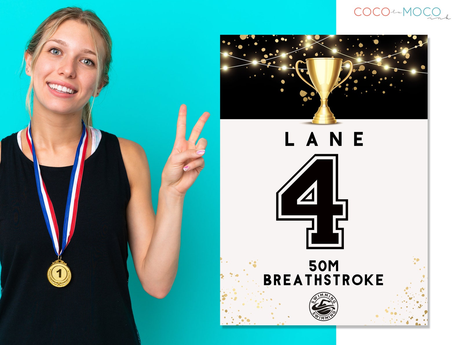 Swim Team Banquet Table Card Template Team Awards Night - Etsy