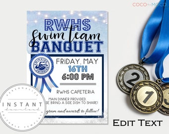 EDITABLE Swim Team Award Certificates, Swimming Awards, Printable Award ...