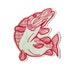 Northern Pike Blackwork Embroidery Sew on Patch Red Fishing Patch Badge ...
