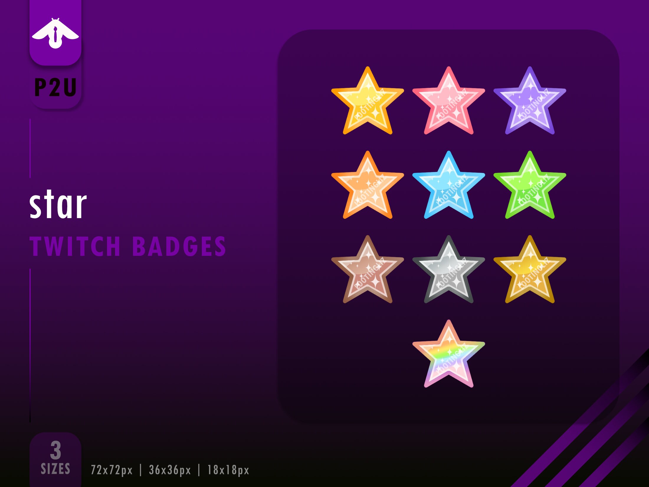 Star Sub Badges for Twitch/youtube/discord - Etsy