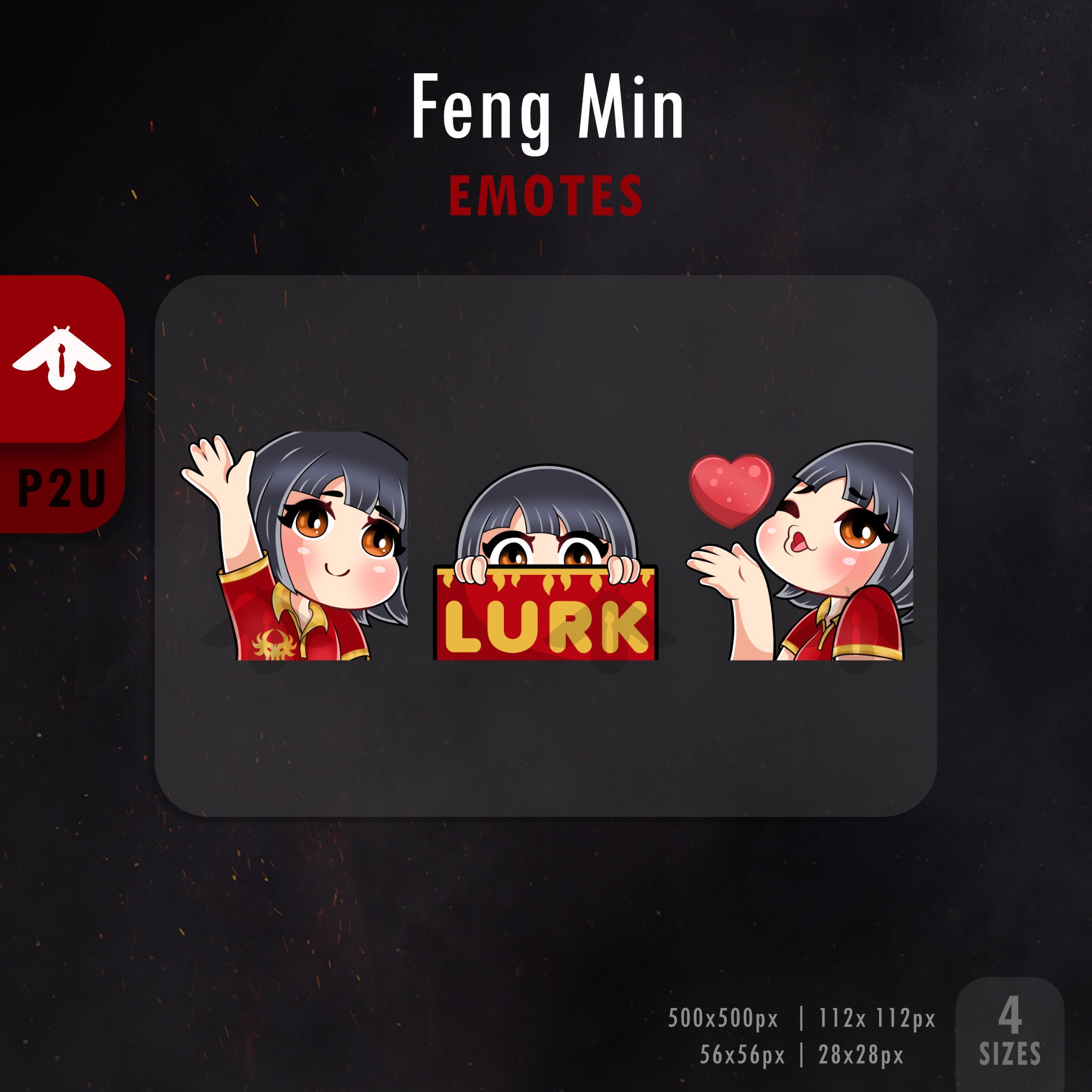 Dead by Daylight Feng Min 3 Pack Emote Set for Twitch/youtube/discord ...