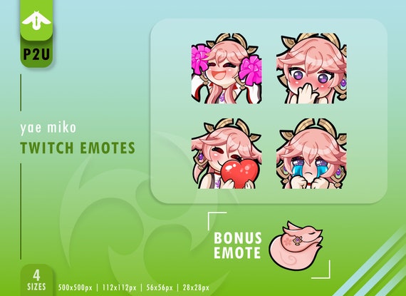 Genshin Impact Yae Miko Emote Set for Twitch/youtube/discord | Etsy