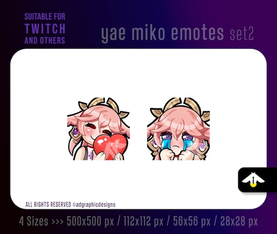 Genshin Impact Yae Miko Emotes Pack Set 2 / Twitch / Emoji / | Etsy