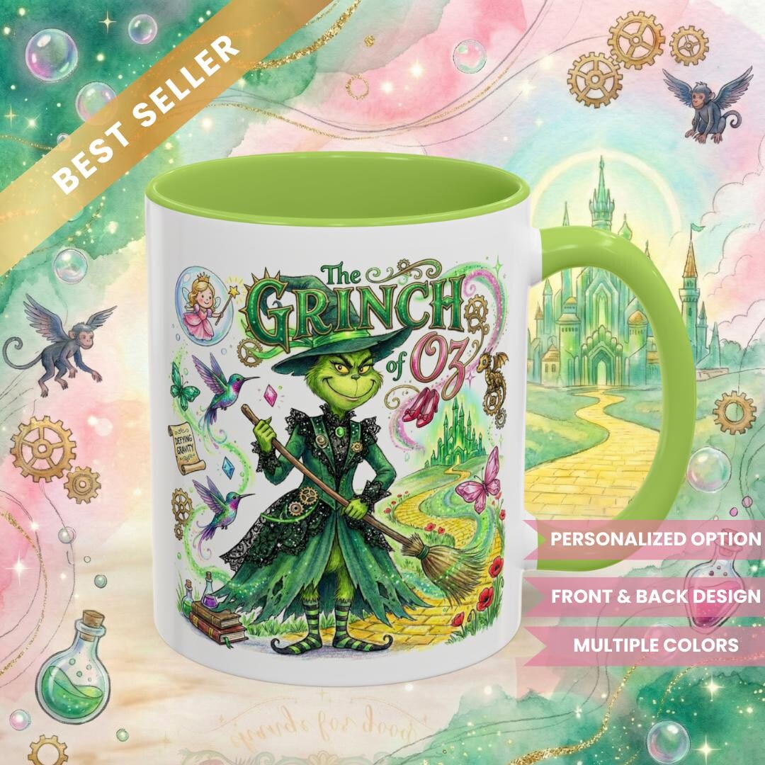 Personalized Wicked-inspired Grinch of Oz Ceramic Mugs, Defy Gravity ...