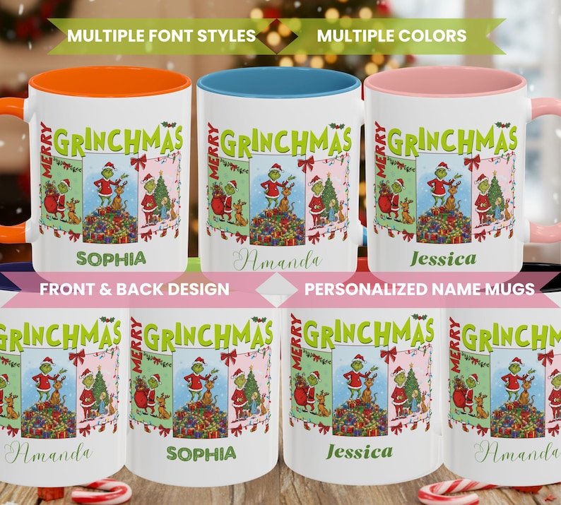 Personalized Grinchmas Christmas Ceramic Mug, Merry Grinchmas Holiday ...