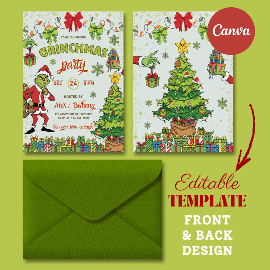 Animated Grinch Party Evite, Merry Grinchmas Holiday Festive Invitation ...