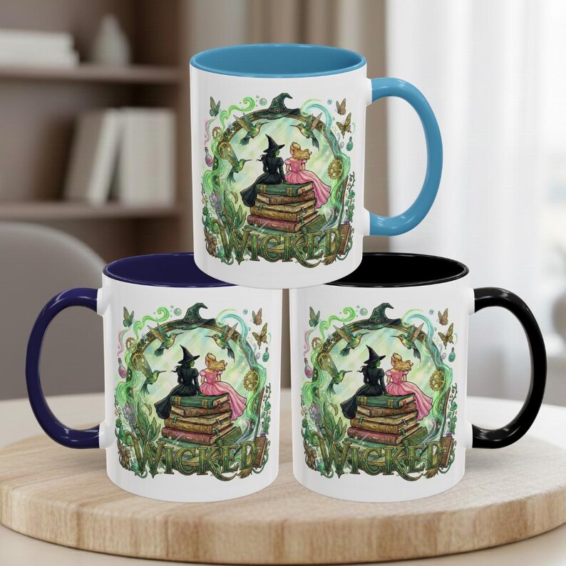 Personalized Wicked Inspired Magical Books Ceramic Mugs, Defy Gravity ...