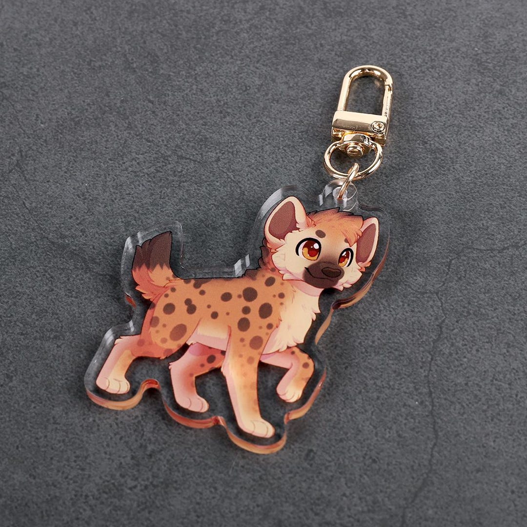 Spotted Hyena - Acrylic Charm - Animal Keychain - Etsy
