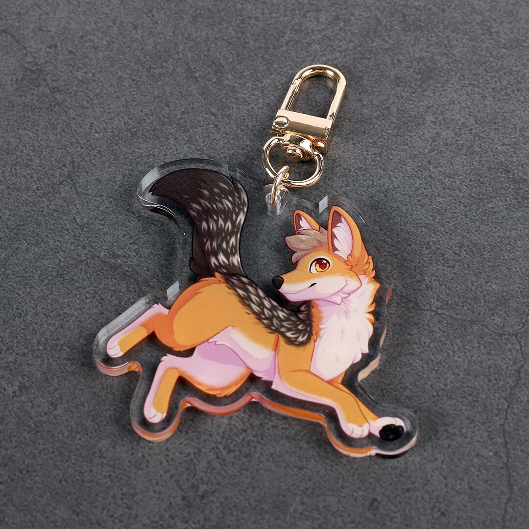Black-backed Jackal Acrylic Charm Animal Keychain - Etsy