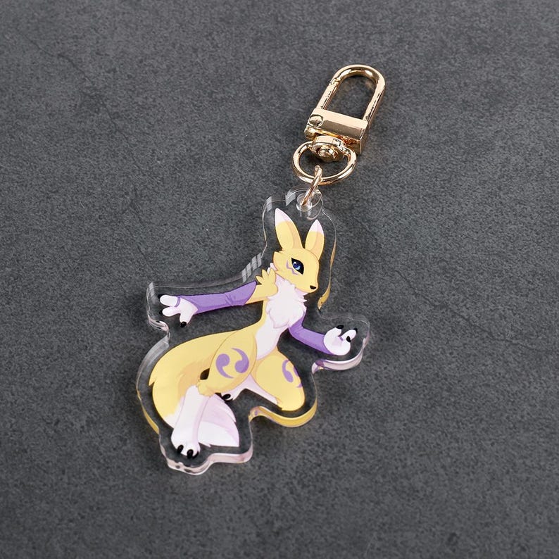 Renamon Acrylic Charm - Digimon Keychain - Etsy