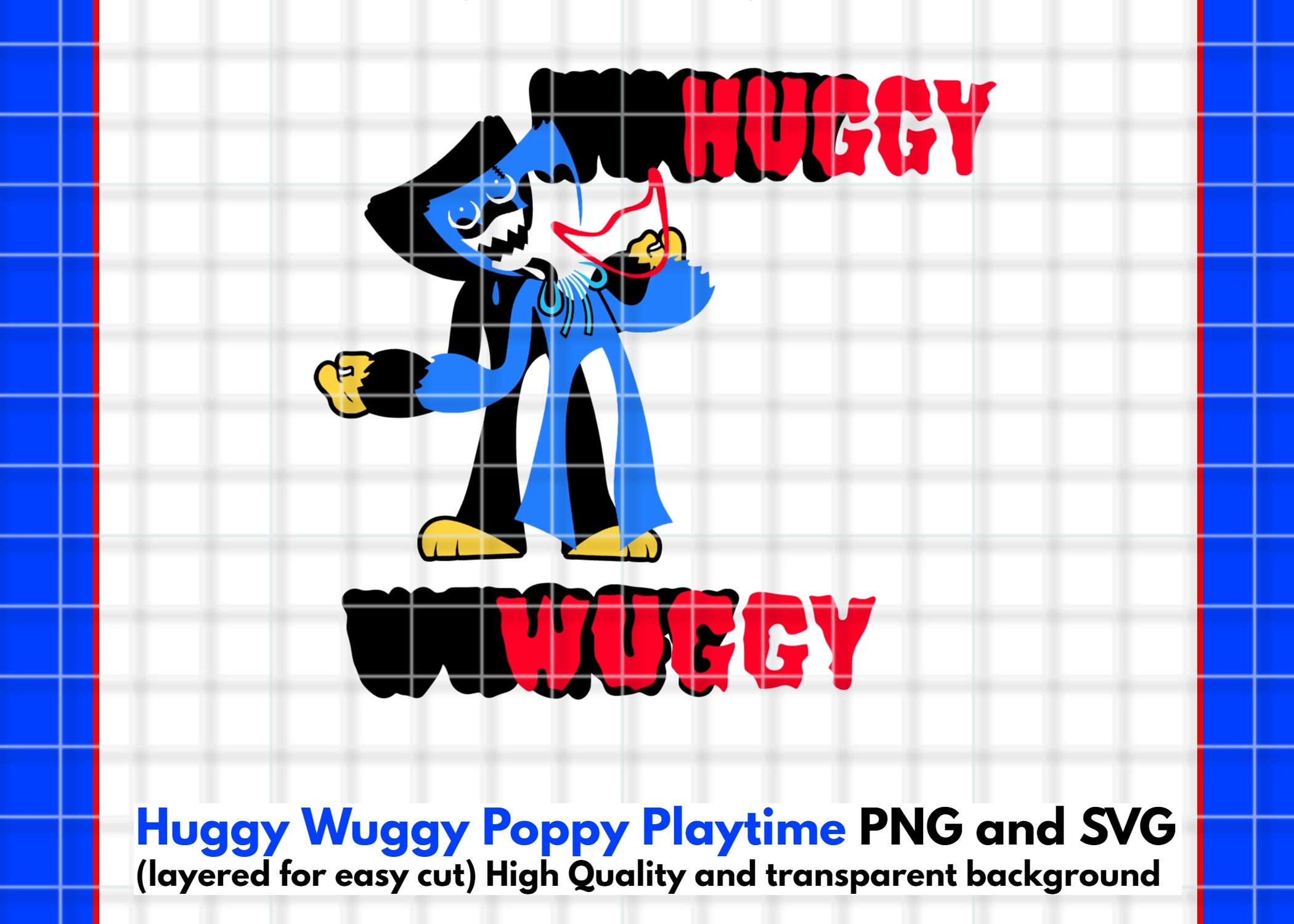 Huggy Wuggy Playtime Fnf PNG and SVG Digital Download/perfect - Etsy UK
