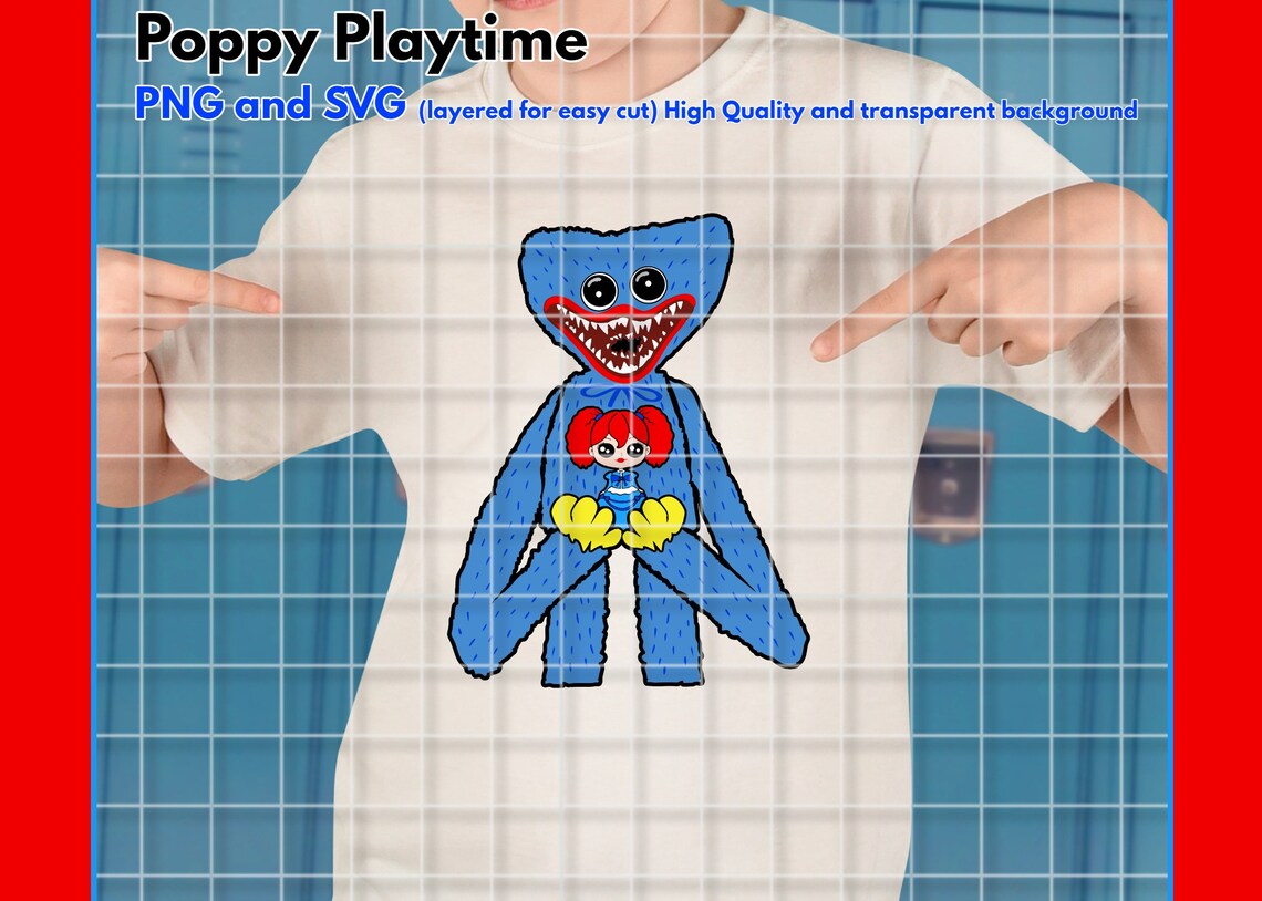 Poppy Playtime Huggy Wuggy Fnf PNG and Svg/perfect for HTV - Etsy