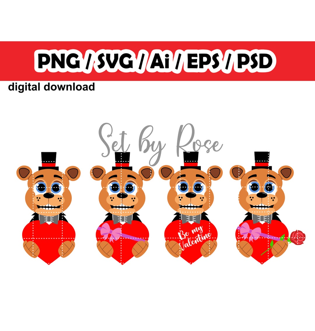 Five Nights at Freddys Valentine Day Heart / FNAF Valentine Day Heart ...