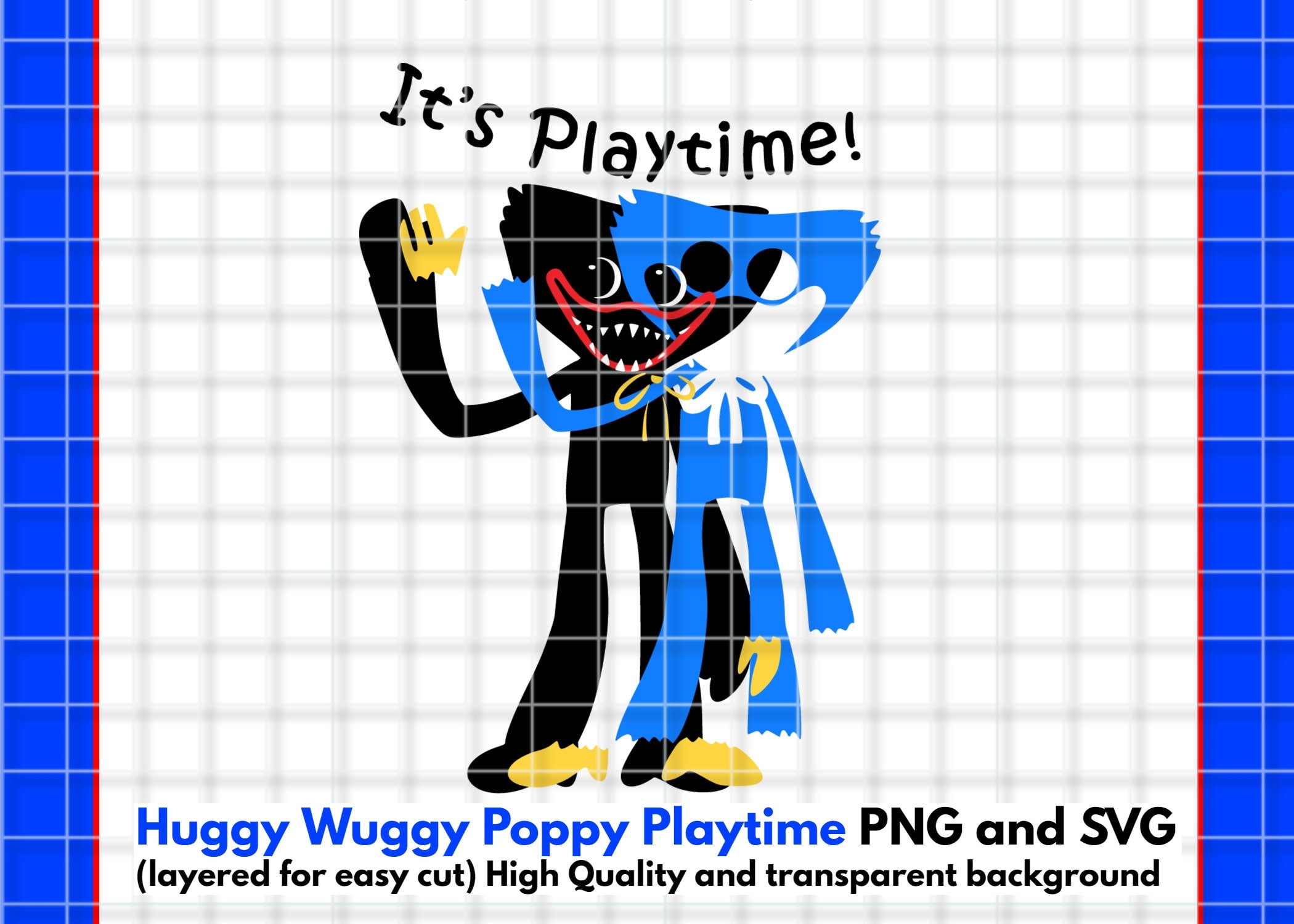Huggy Wuggy Poppy Playtime fnf PNG y SVG descarga digital / | Etsy México