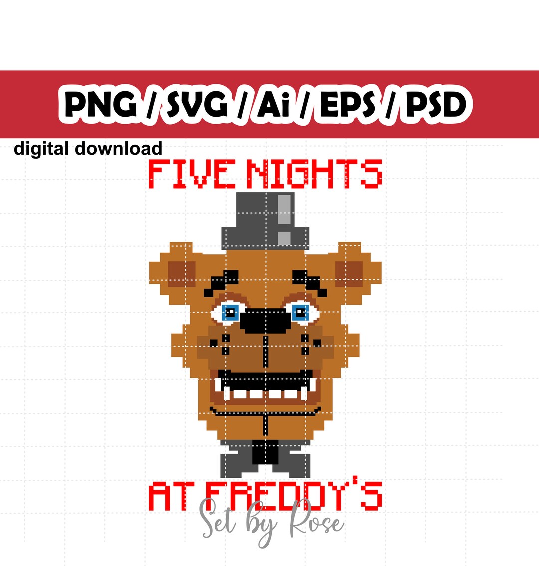 FNAF Pixel Art / Five Nights at Freddys Pixel Design / FNAF Movie ...