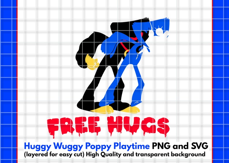 Huggy Wuggy Poppy Playtime Fnf PNG and SVG Digital - Etsy