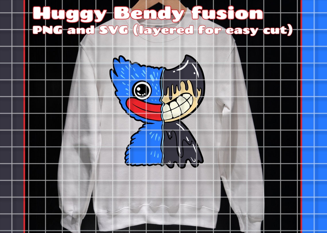 Huggy Wuggy Bendy and the Ink Machine Fusion PNG and SVG Cut - Etsy