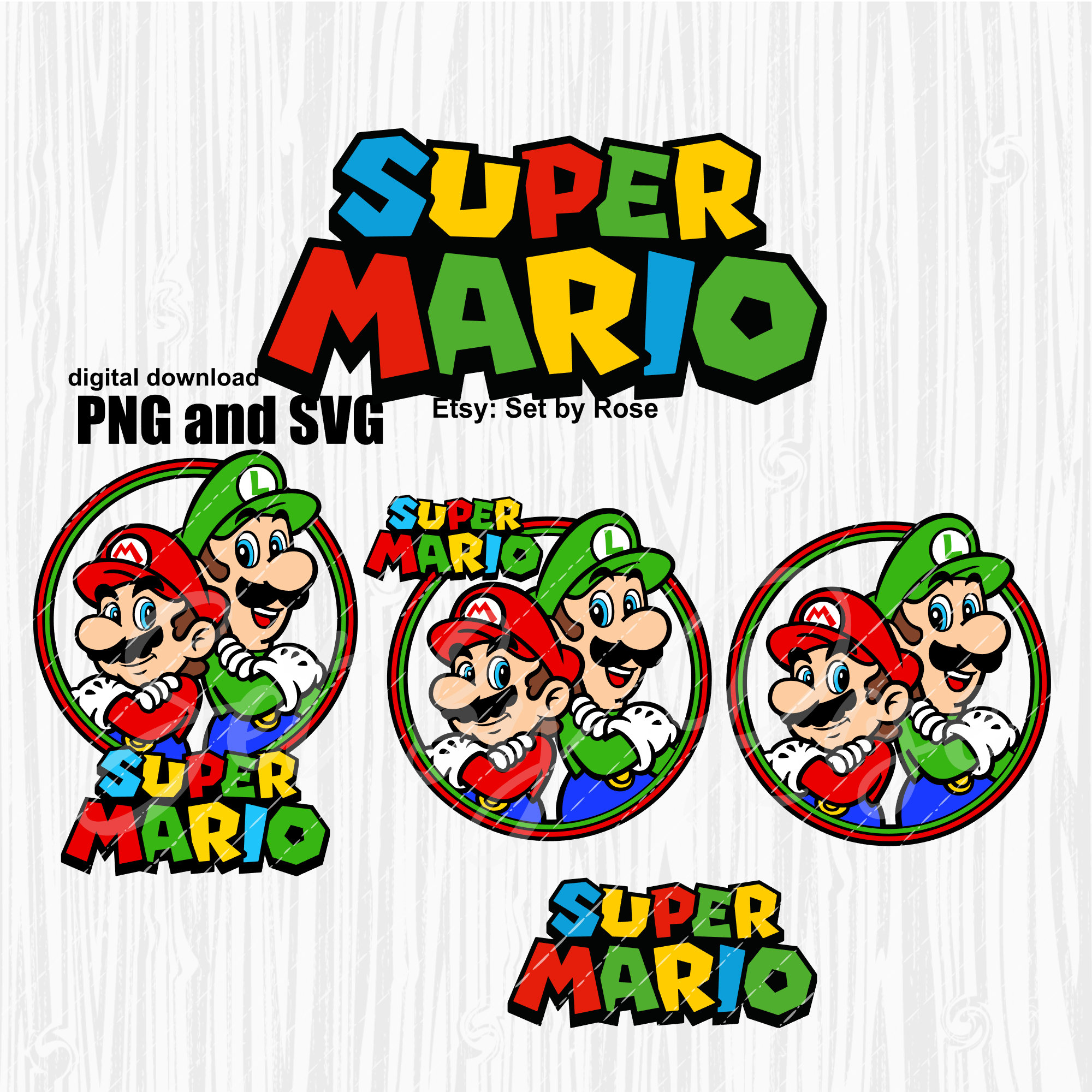 Super Mario Luigi Movie Png et Svg/ Zipfile/perfect for - Etsy France
