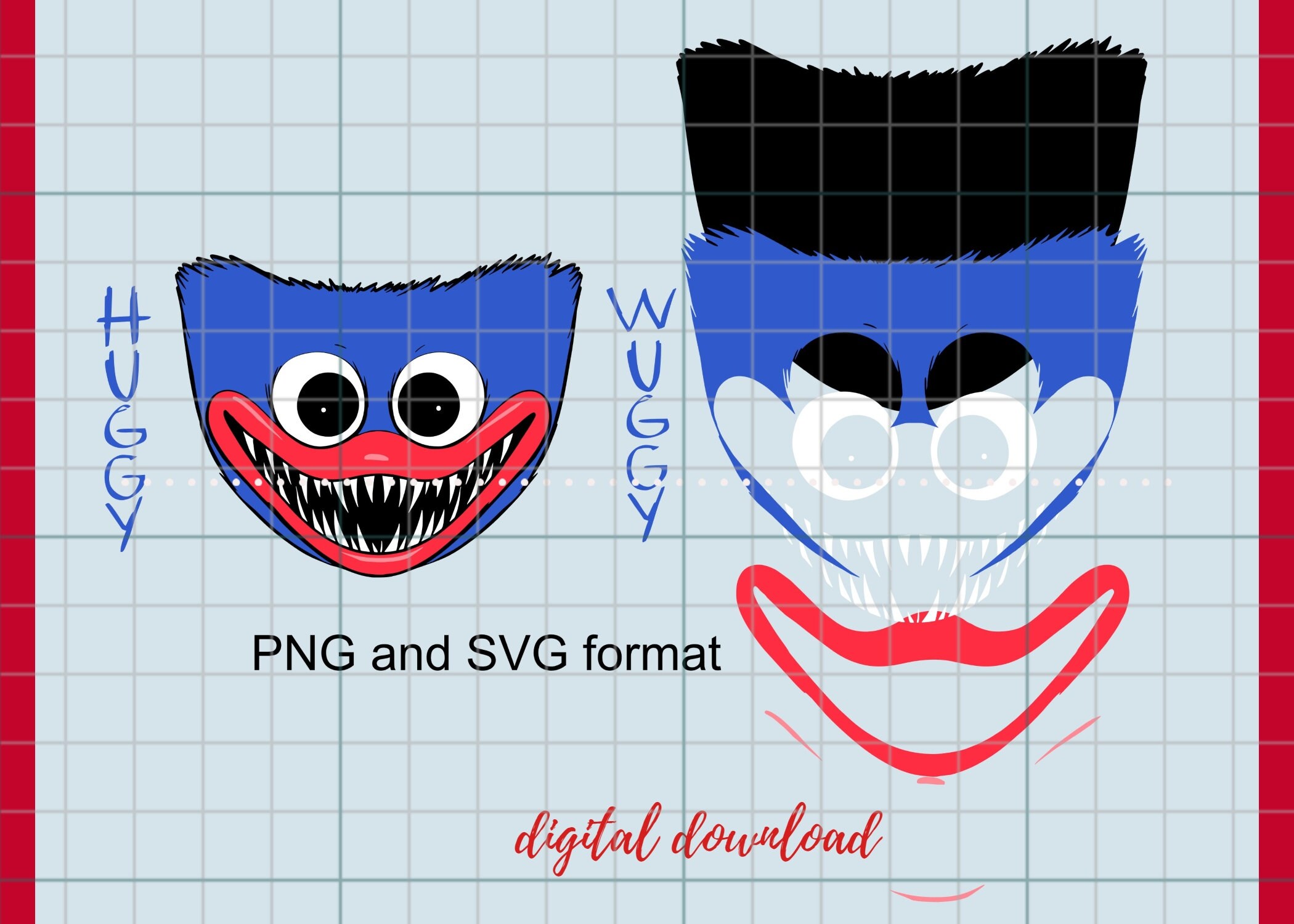 Huggy Wuggy Poppy Playtime Fnf SVG and PNG includes New Zip - Etsy UK