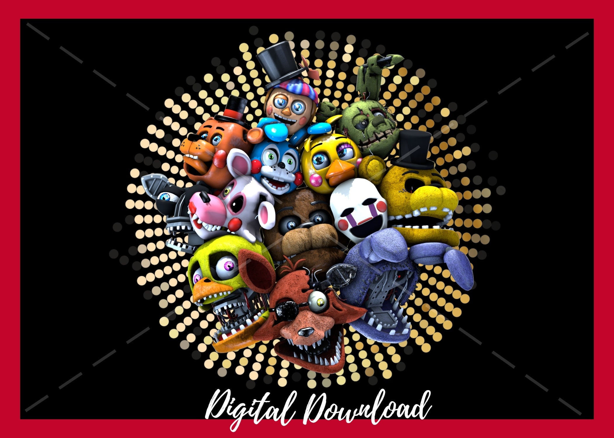 FNAF Five Nights at Freddy's Png/pdf/jpeg Sublimation - Etsy UK