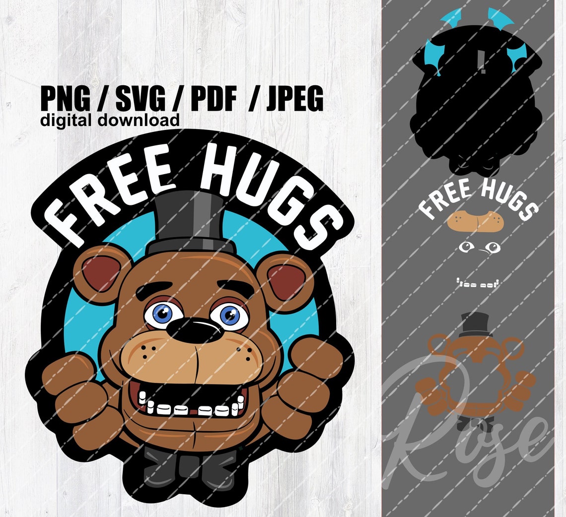 FREE Hugs FNAF Five Nights at Freddys Png/svg/pdf/jpeg Files/cutting ...