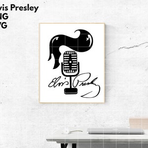 Elvis Presley 13 SVG and PNG Silhouettes Plus/elvis Signature/elvis ...