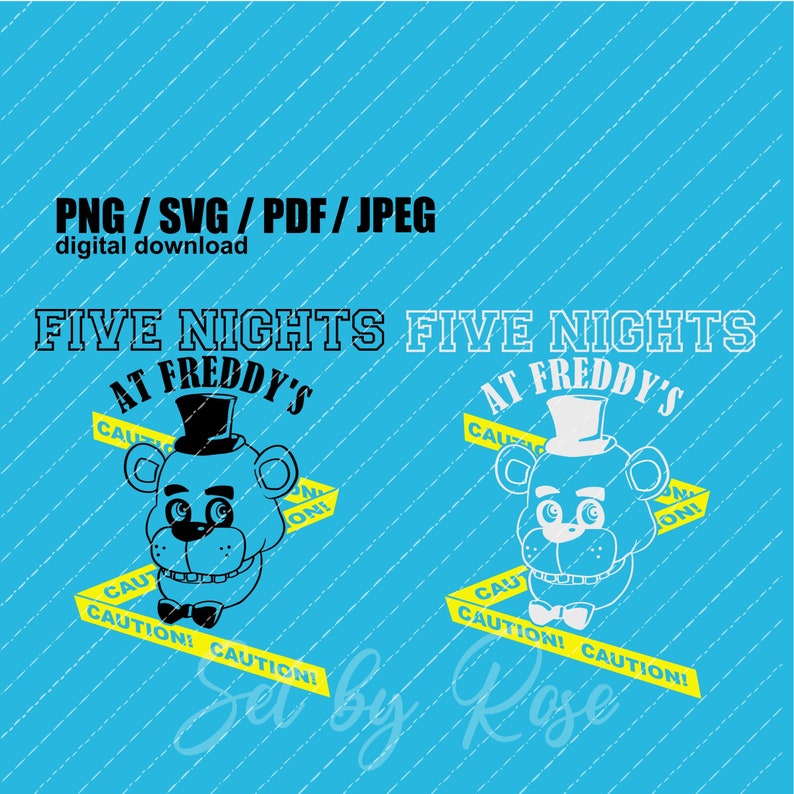 FNAF Five Nights at Freddy's Caution Pdf / Png / Svg/ Jpeg File Colors ...
