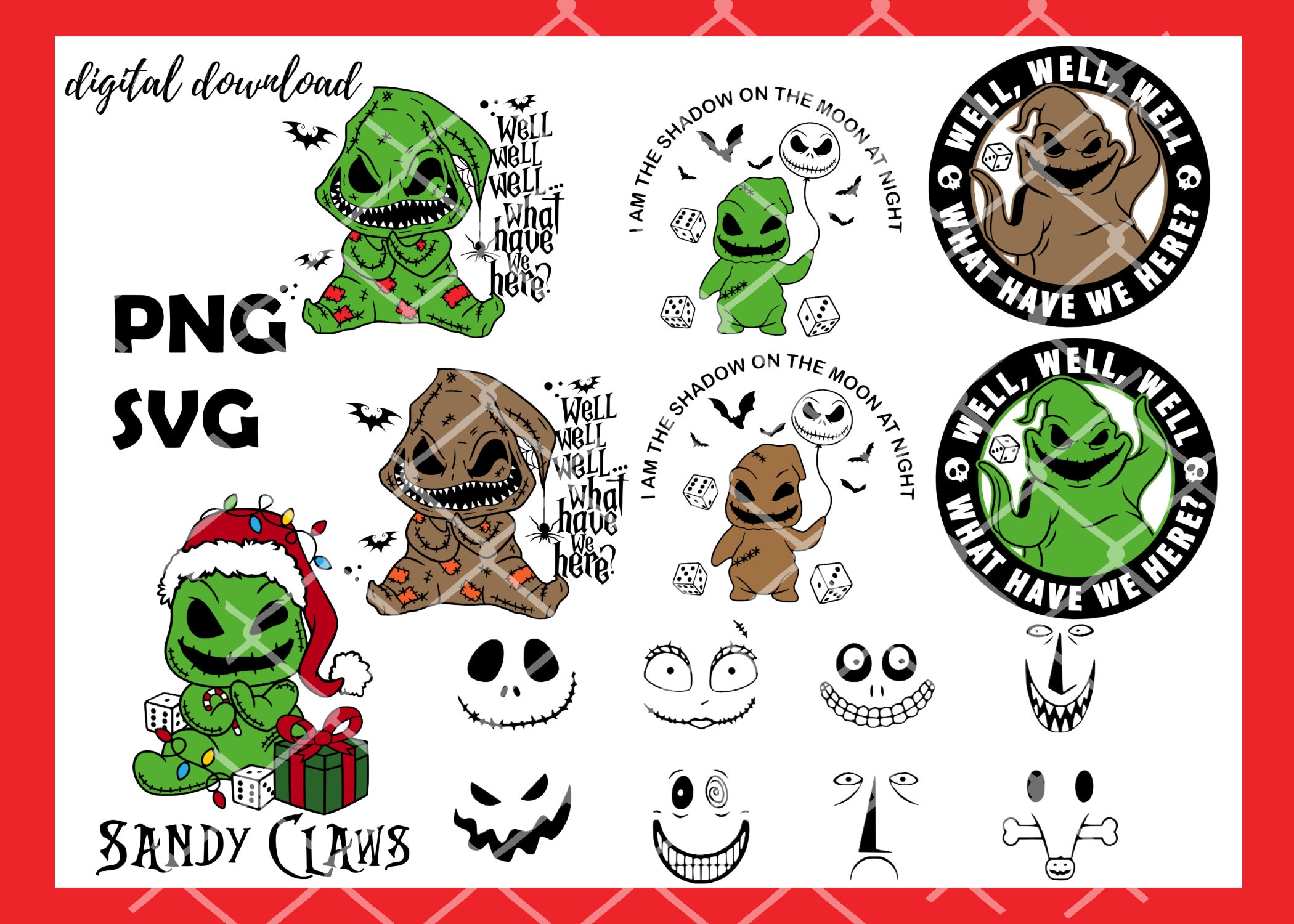 Oogie Boogie SVG and PNG Nightmare Before Christmas / Zip File - Etsy