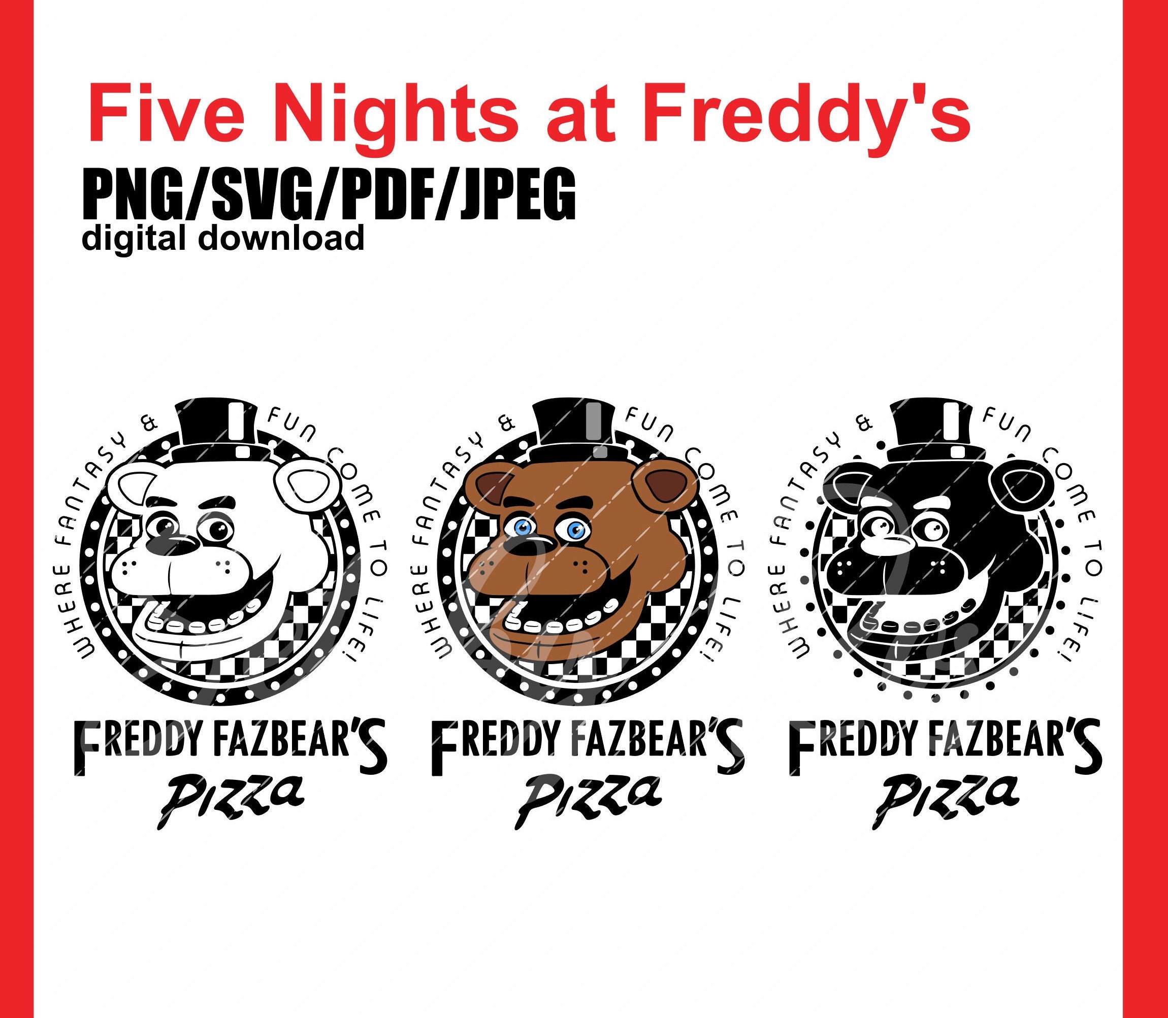Five Nights at Freddy's FNAF Freddy Fazbears Pizza / Logo - Etsy Canada