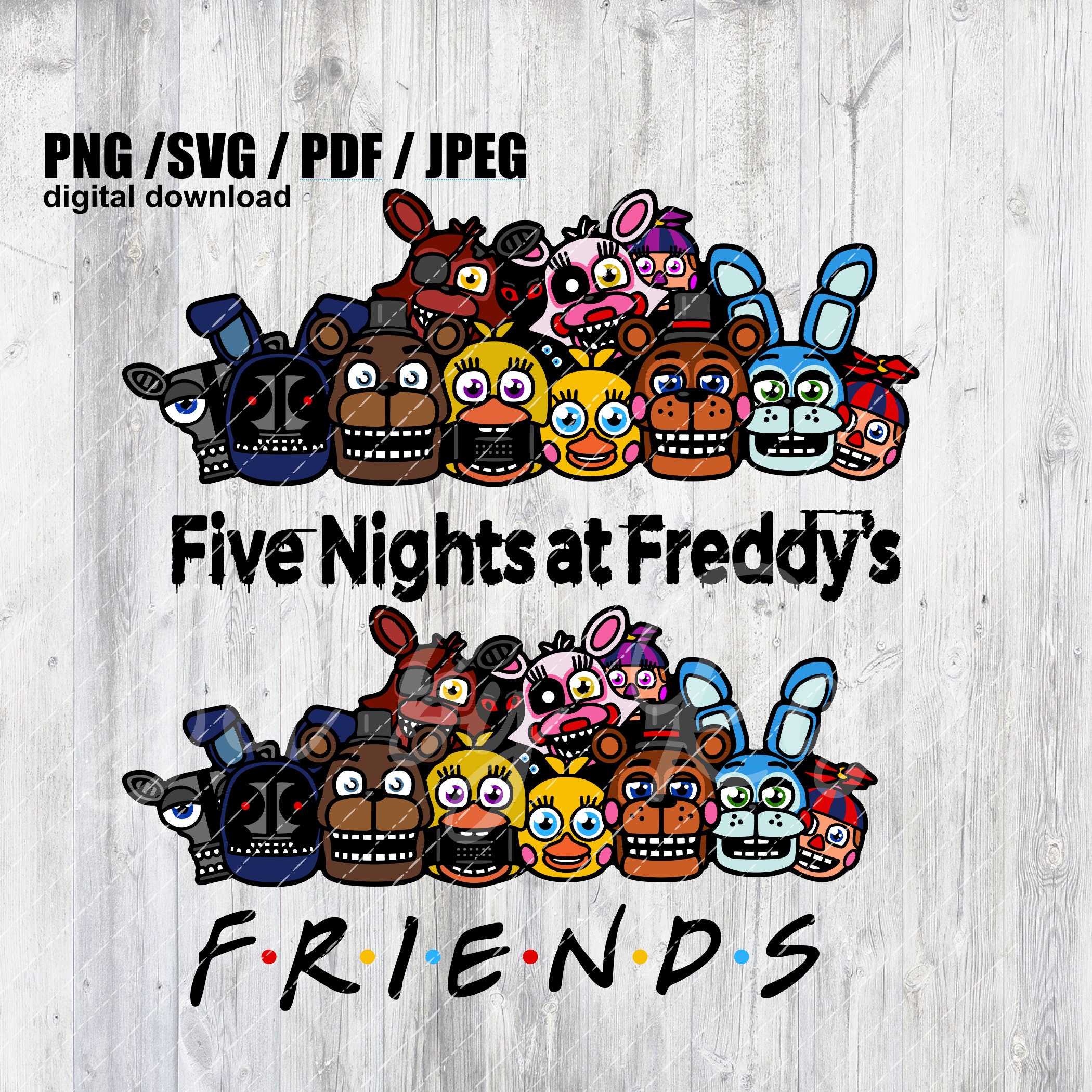 Five Nights at Freddy's FNAF 2 Different Design Png/svg/pdf/jpeg/ai/eps ...