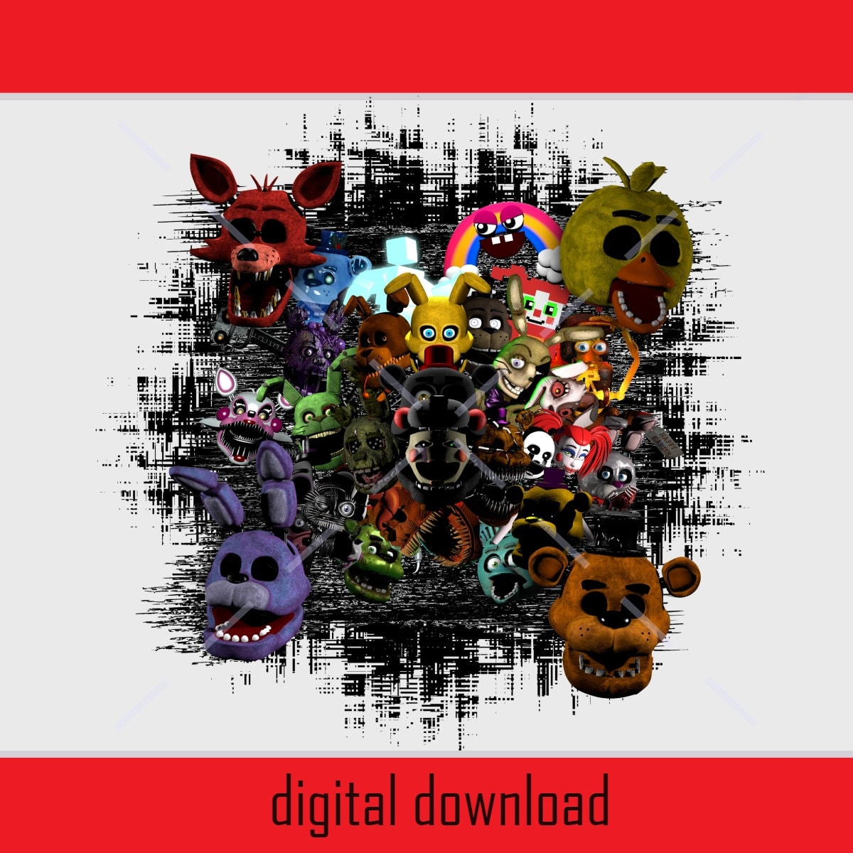FNAF Five Nights at Freddy's png sublimación clip art - Etsy España