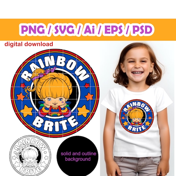 Rainbow Brite Logo Png - Etsy