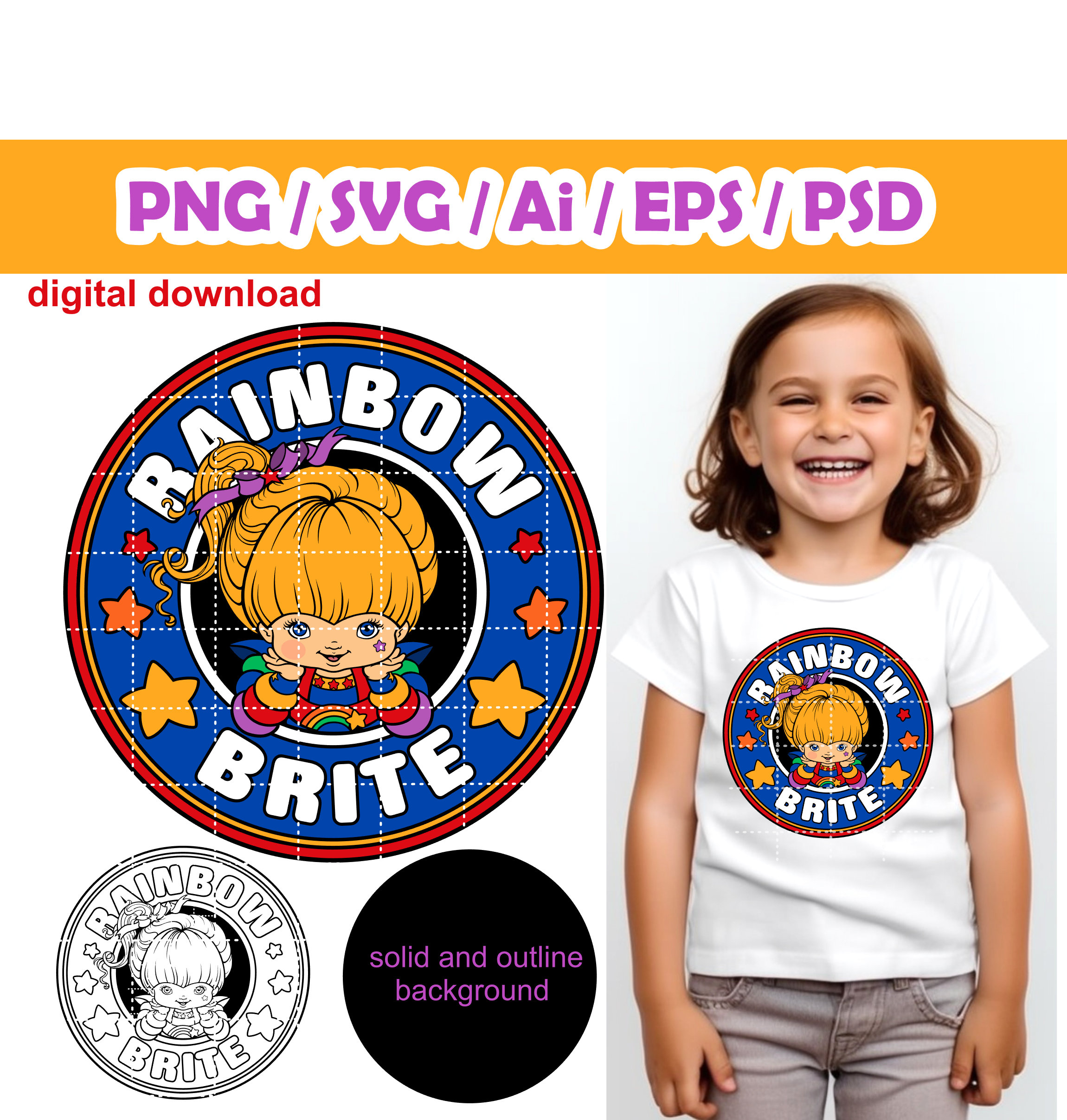Rainbow Brite Logo / Rainbow Brite 40th Anniversary / Rainbow Brite PNG / SVG / PSD / Ai / Eps ...