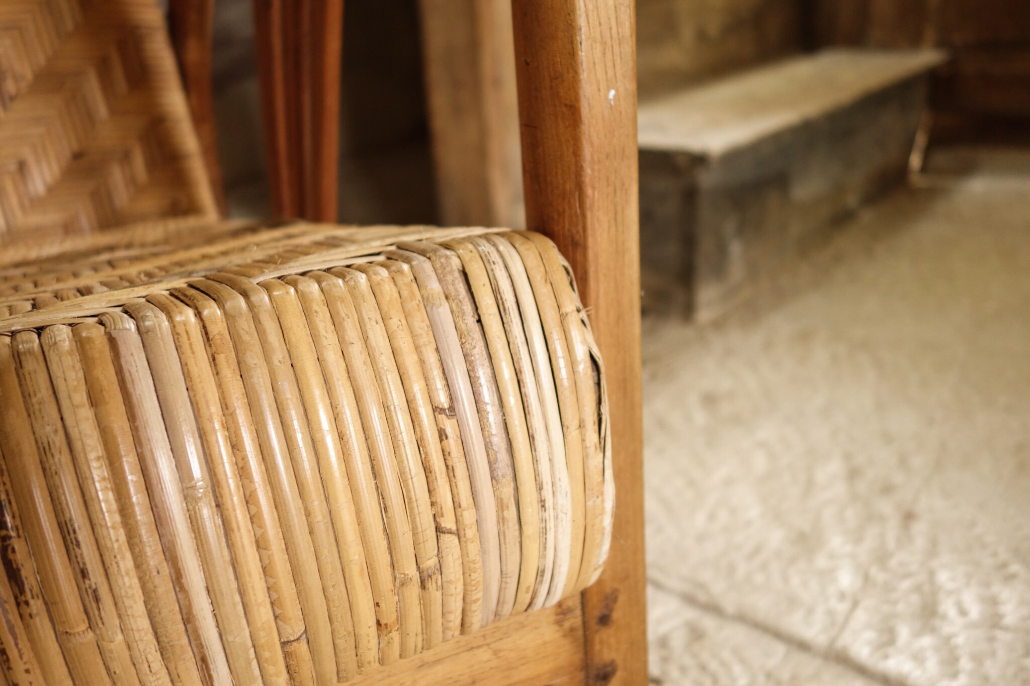 Rare Art Deco Colonial Teck Wood and Rattan Lounge Chair. - Etsy