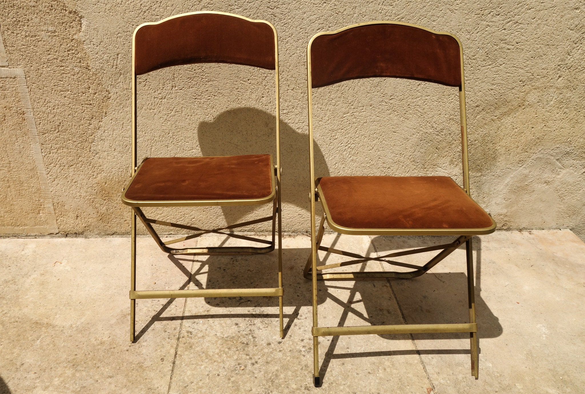 French Opera Folding Velvet Chairs. - Etsy