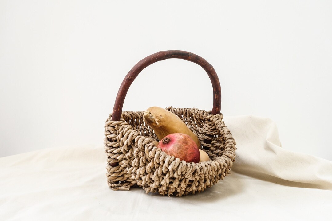 Unusual Straw Basket. French Vintage Basketry. - Etsy