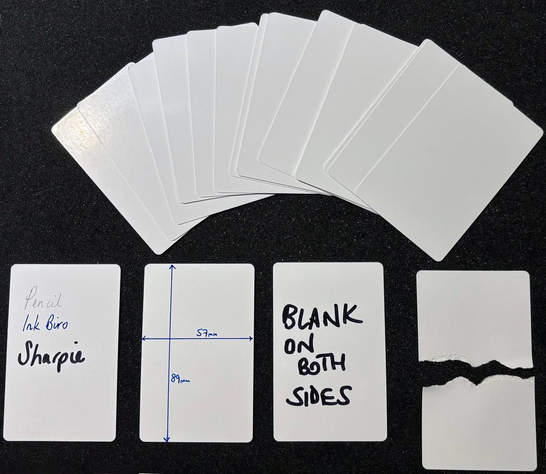 Blank Playing Card Deck (54 Cards) - Blank on Both Sides With a Satin ...