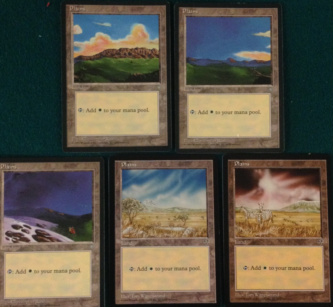 Magic the Gathering Ice Age Land Cards Plains 5 Card Set Never - Etsy