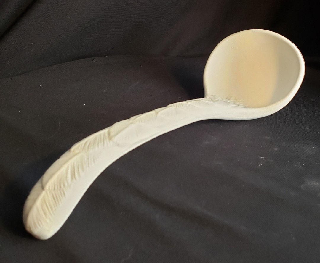 Ceramic Bisque - Native American Laddle With Feathered Handle - Etsy