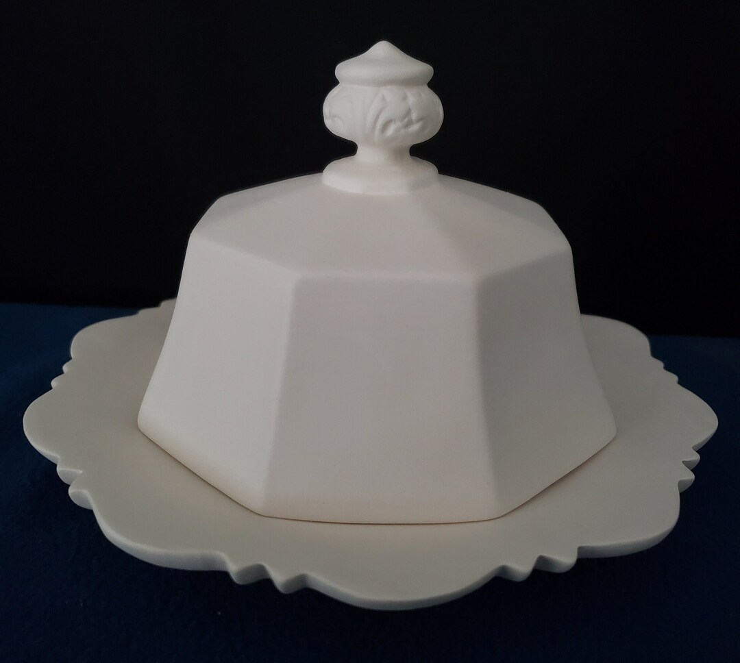 Ceramic Bisque - Provincial Cheese or Butter Dish - Etsy