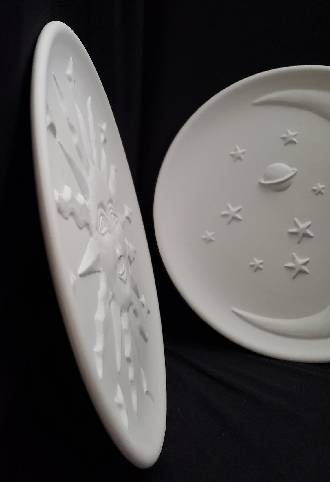 Ceramic Bisque Sun and Moon Decorative Plates or Plaques - Etsy