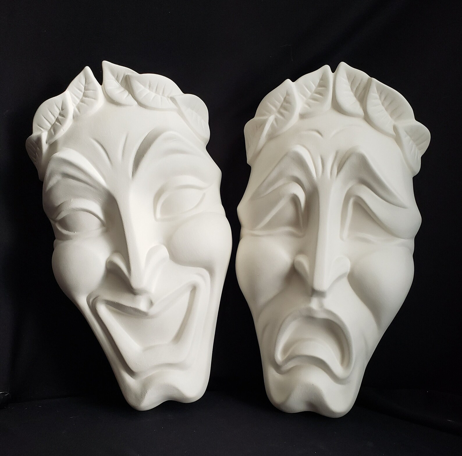 Ceramic Bisque - Classic Comedy and Tragedy Wall Plaques Set of Two - Etsy