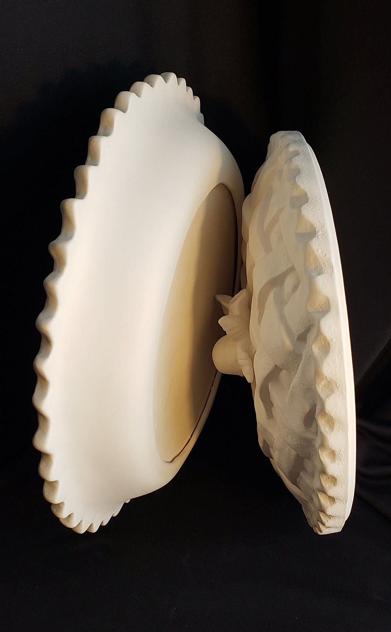 Ceramic Bisque Classic Pie Plate and Lace Crust Lid | Etsy