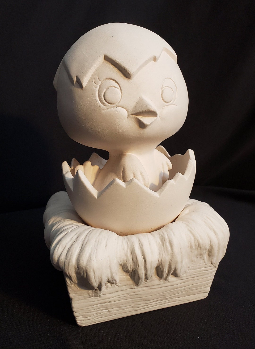 Ceramic Bisque - Easter Chick Hatching in Nest - Etsy